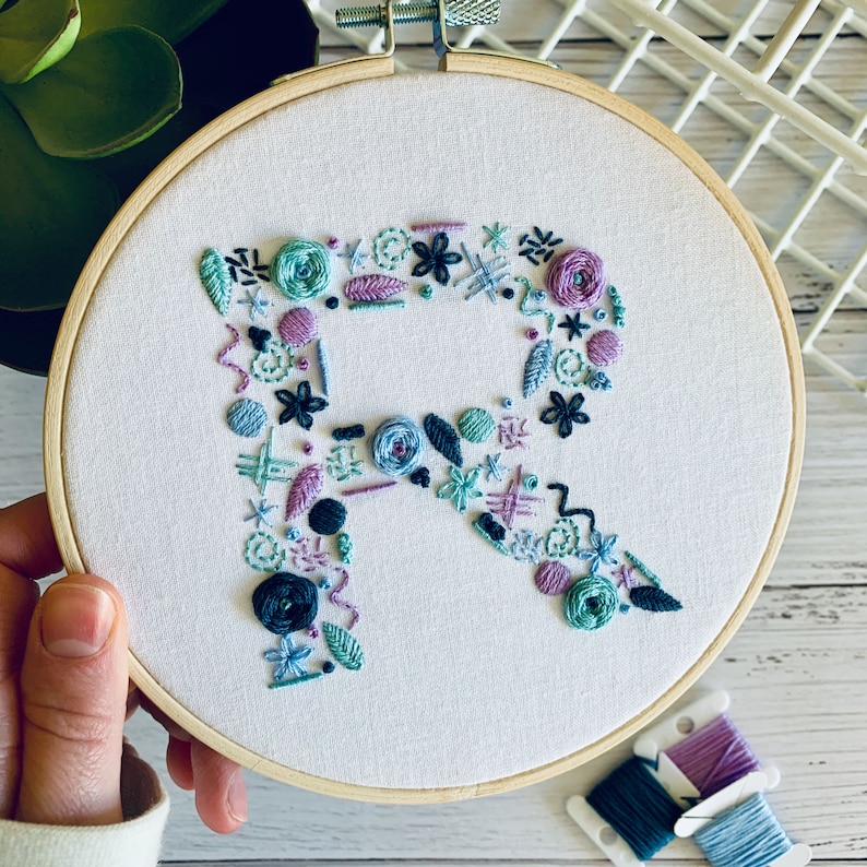 Digital Download. Custom Letter/initial Embroidery Hoop Art - Etsy