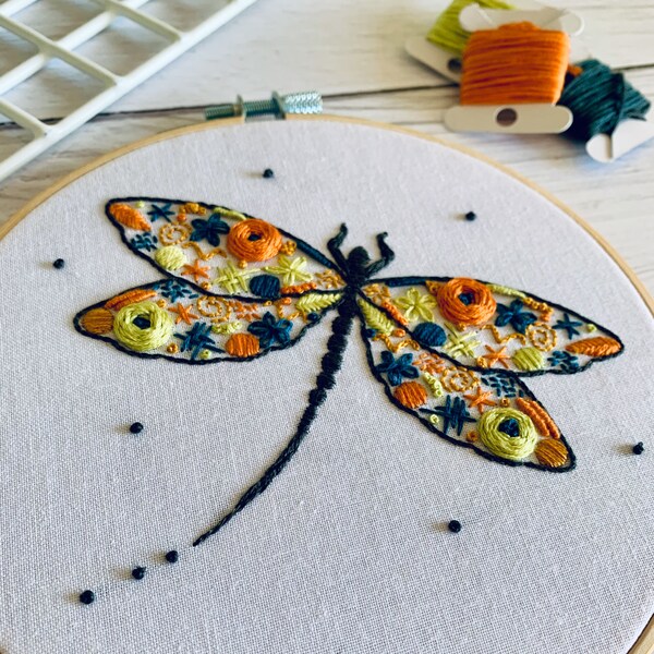Dragonfly Embroidery - Etsy
