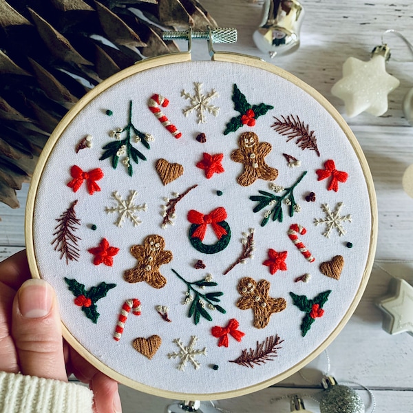 Gingerbread Embroidery Pattern - Etsy