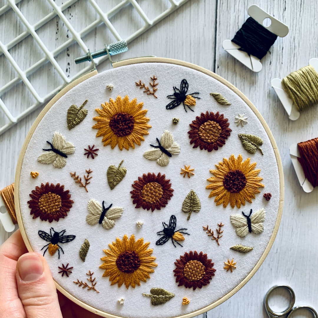 Digital Pattern - Sunflower Embroidery Pattern. PDF Instant Download ...