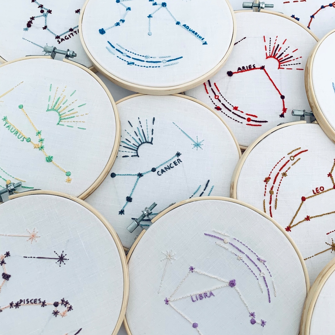 Star Sign Embroidery Kit – Personalised Constellation DIY Hand ...