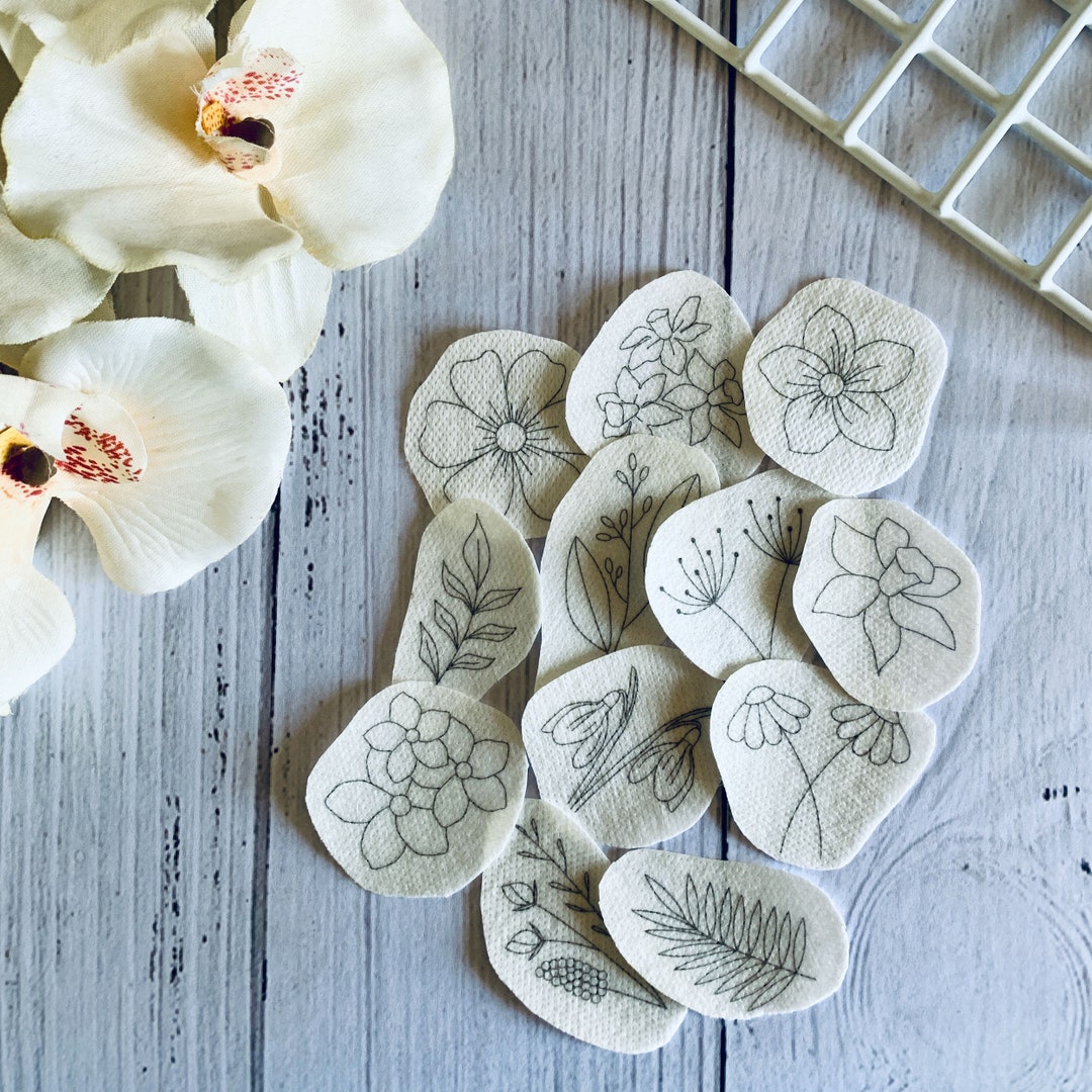 Floral Edition. Stick and Stitch Embroidery Patches. Stick on and Sew ...