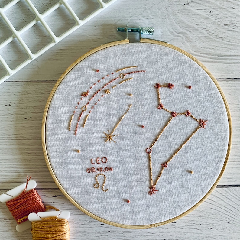 Digital Download. Custom Birthday Star Sign Zodiac Embroidery - Etsy
