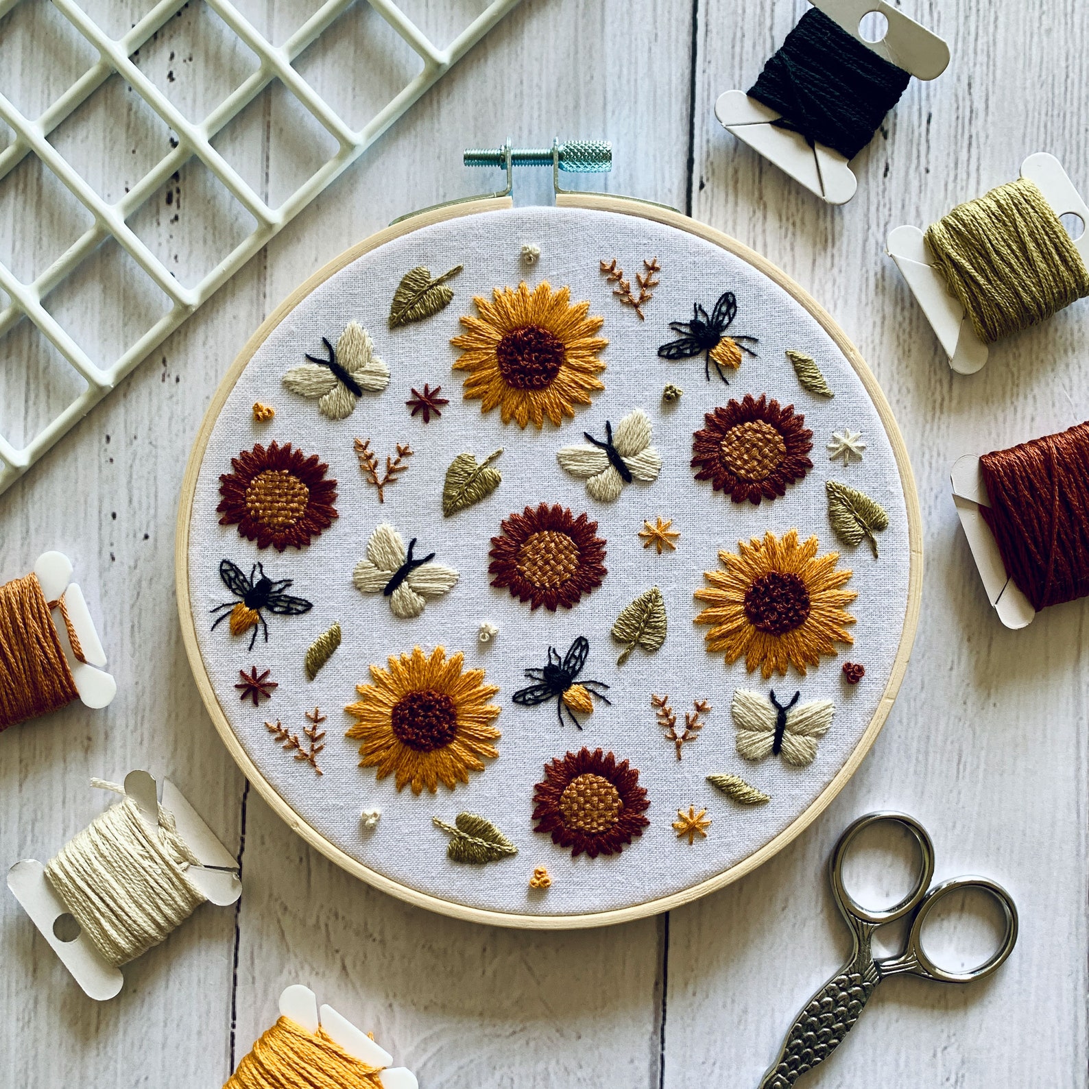Digital Pattern - Sunflower Embroidery Pattern. PDF Instant Download ...