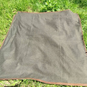 Bushcraft Wool & Waxed Canvas Backed Upcycled Military Wool Blanket ...