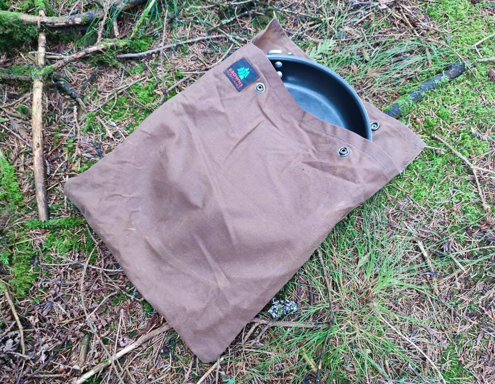 Bushcraft Waxed Canvas Folding Frying Pan Pouch Pathfinder ...