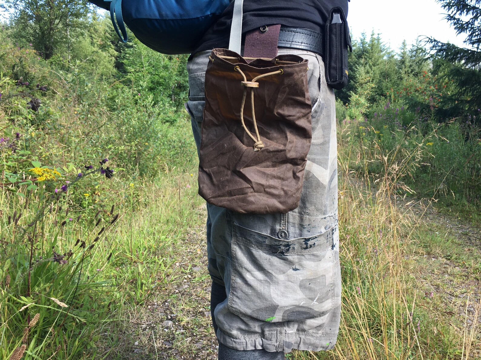 Bushcraft Foraging Pouch Waxed Canvas Roll up Belt Pouch Dump - Etsy