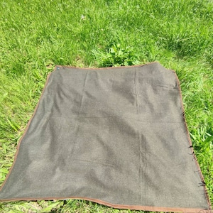 Bushcraft Wool & Waxed Canvas Backed Upcycled Military Wool Blanket ...