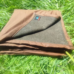 Bushcraft Wool & Waxed Canvas Backed Upcycled Military Wool Blanket ...