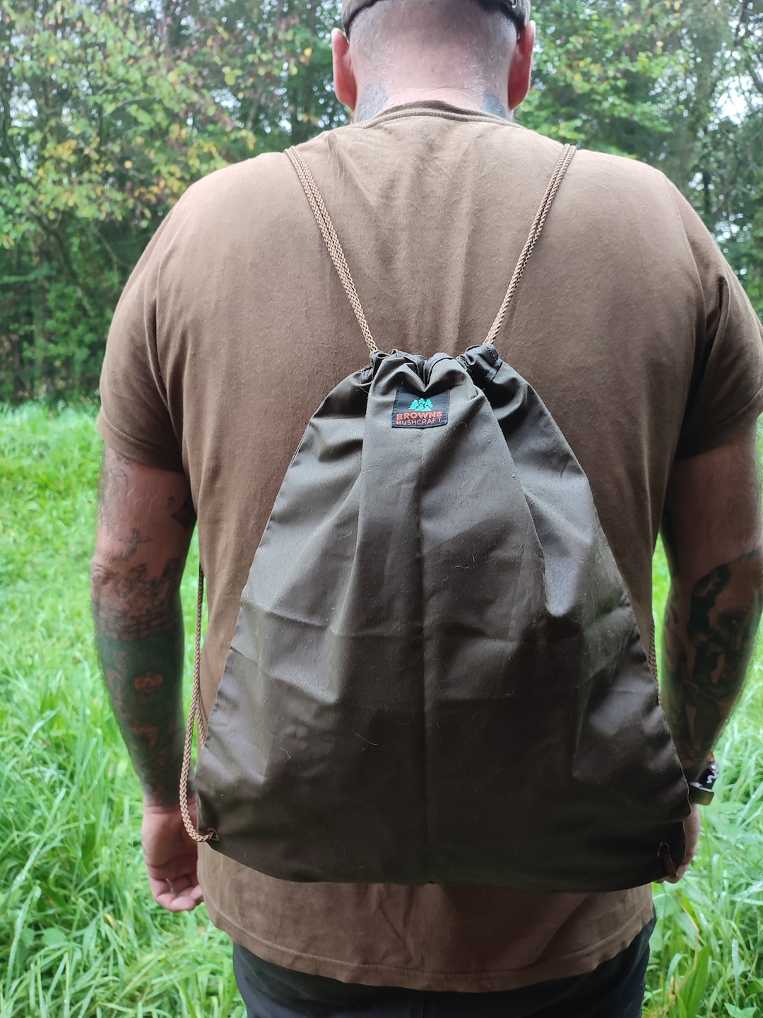 Bigfoot Canvas Co Bushcraft Drawstring Waxed Canvas Backpack Bag Sports ...