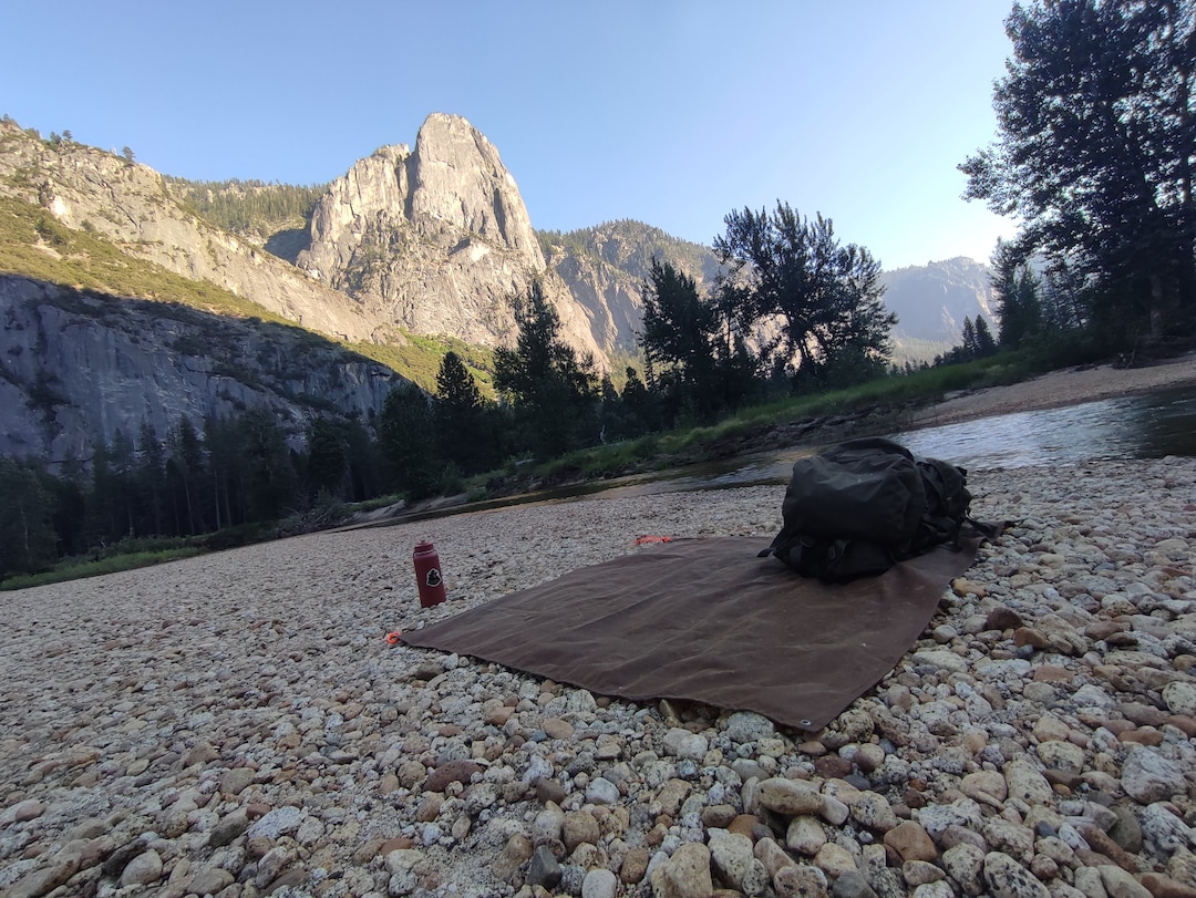 Ground Cloth Mat 50"x50" XXXL Sit Mat Waxed Cotton Canvas Utility Mat ...