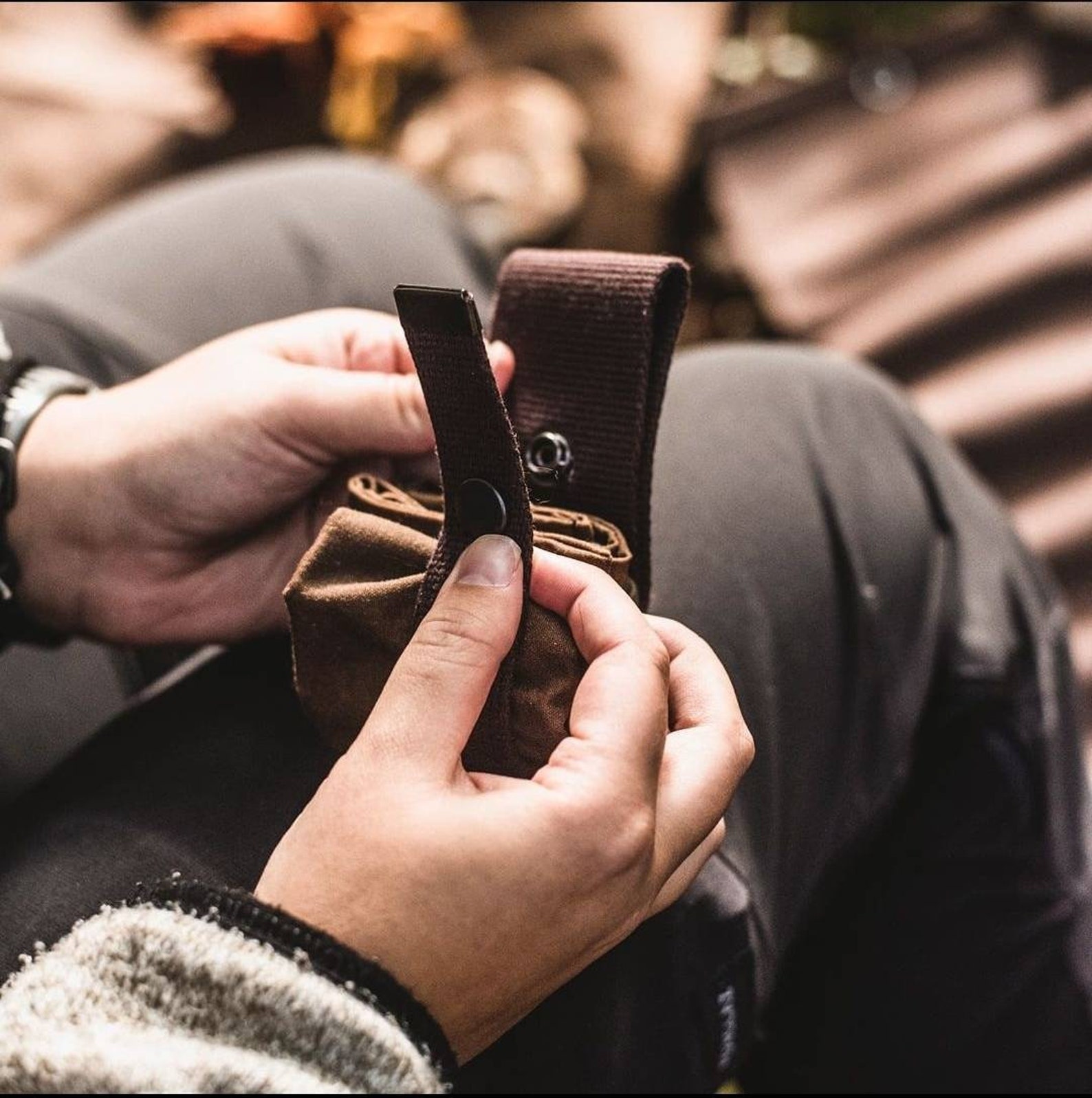 Bushcraft Foraging Pouch Waxed Canvas Roll up Belt Pouch Dump - Etsy