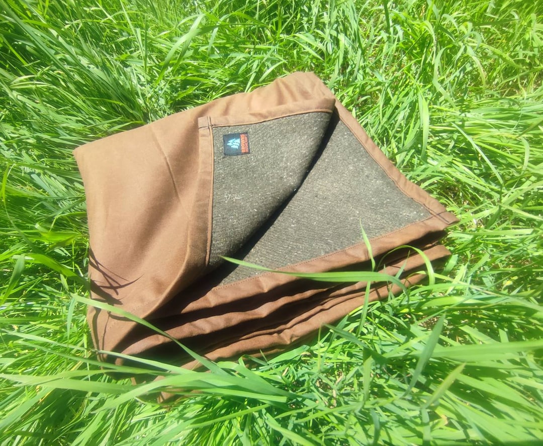 Bushcraft Wool & Waxed Canvas Backed Upcycled Military Wool Blanket ...