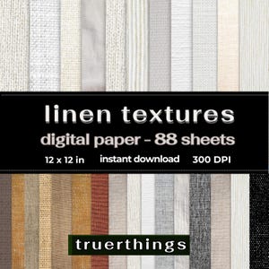 Linen Textures Digital Paper Bundle Scrapbooking Paper Backgrounds ...