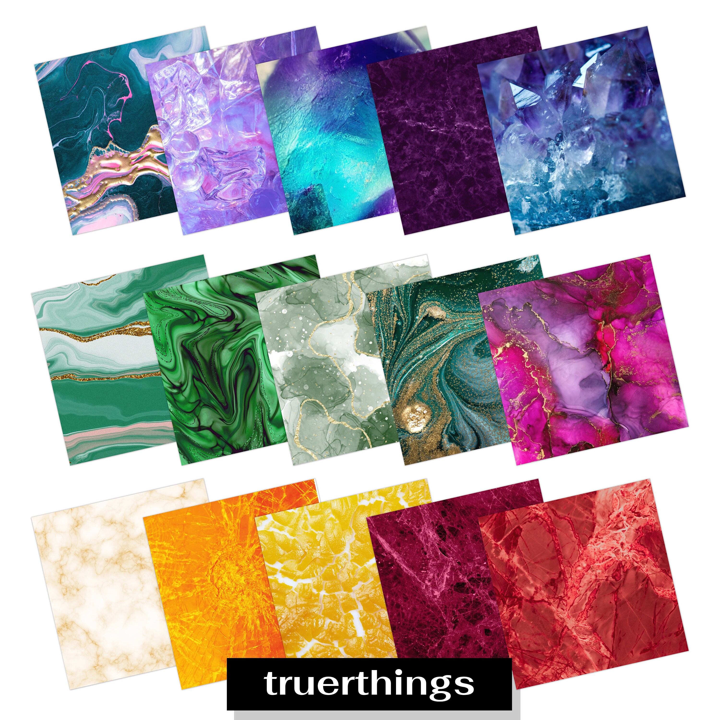 Crystal Printable Paper Textures Colorful Gemstone Marbled Digital ...