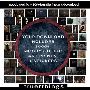 Moody Gothic Mega Bundle Gallery Wall Digital Art Halloween Victorian ...