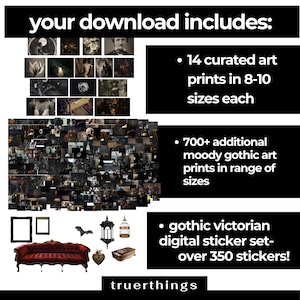 Moody Gothic Mega Bundle Gallery Wall Digital Art Halloween Victorian ...