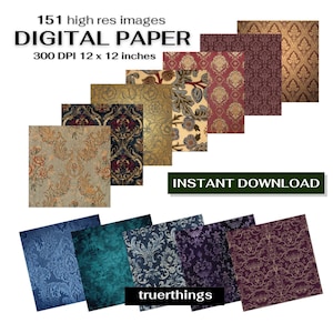 Victorian Wallpaper Digital Download High Resolution Scrapbook Paper ...