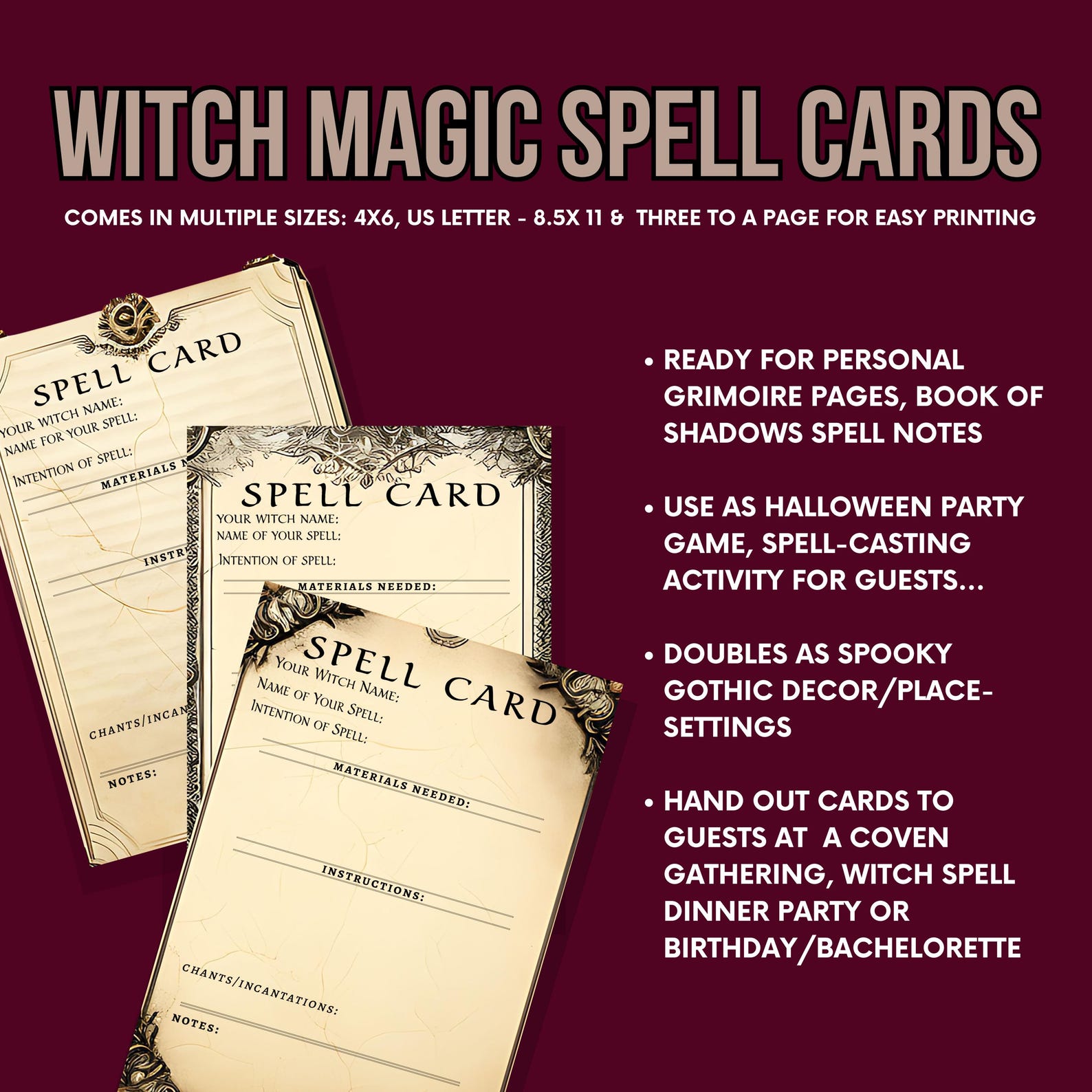 Witch Spell Kit Printable Bundle Halloween Party Favors Template ...