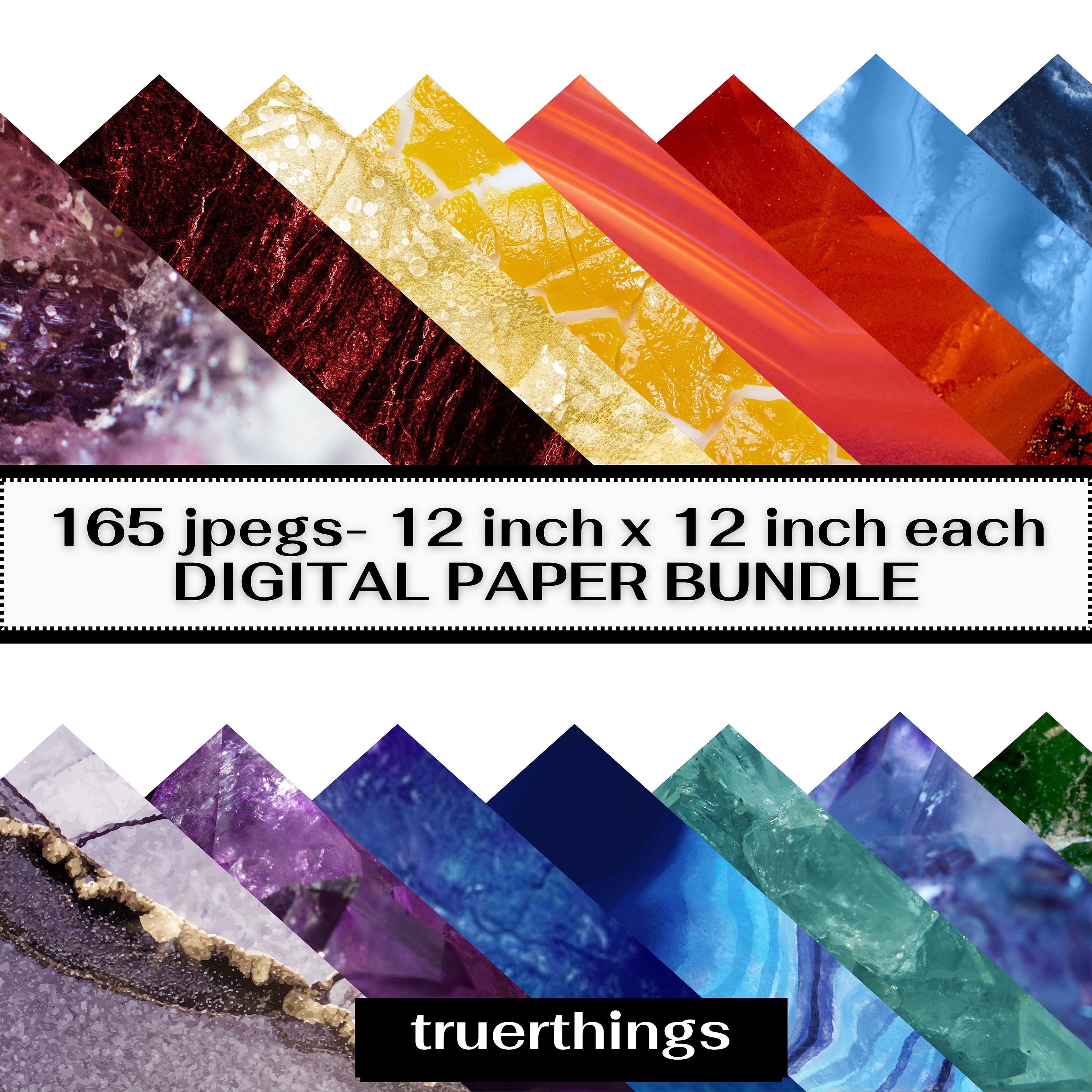 Crystal Printable Paper Textures Colorful Gemstone Marbled Digital ...