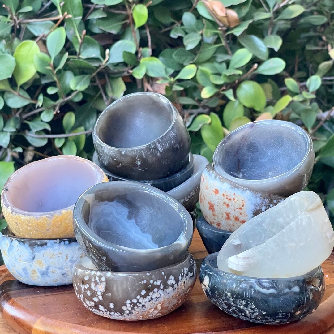 Agate Crystal Smudge Bowls Altar Decor Crystal Polished Agate Geode ...