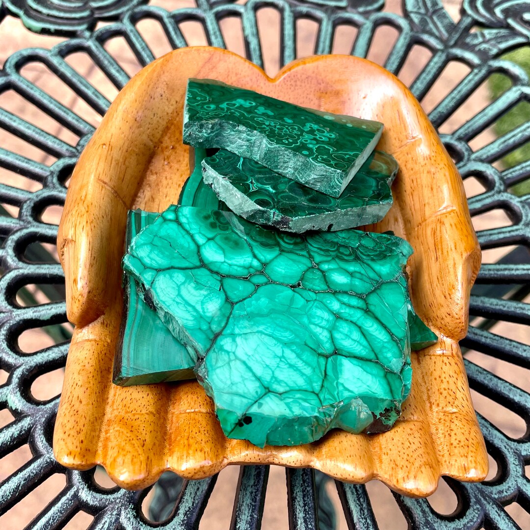 Malachite Slabs, Raw Slice Malachite, Green Crystal Protection Travel ...