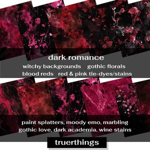 Red Dark Romance Digital Paper Bundle- Blood Red Goth Printable Paper ...
