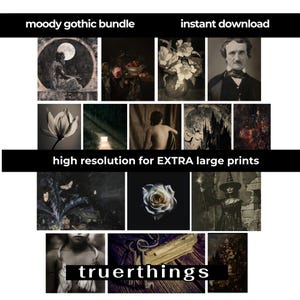 Moody Gothic Mega Bundle Gallery Wall Digital Art Halloween Victorian ...