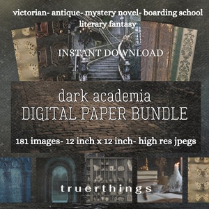 Dark Academia Aesthetic Digital Art Collage Paper Bundle Victorian ...
