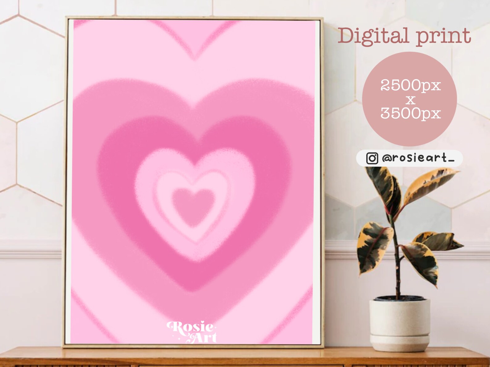 Pastel Heart Poster, Digital Wall Art , Aesthetic Printable Wall ...