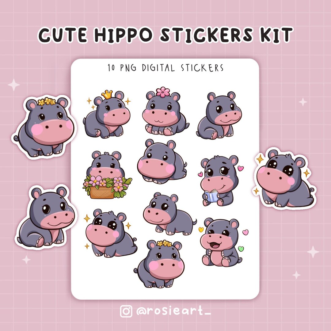 Baby Hippo PNG Pygmy Bouncy Pygmy Hippo Png Hippo Doodle Clipart Moo ...