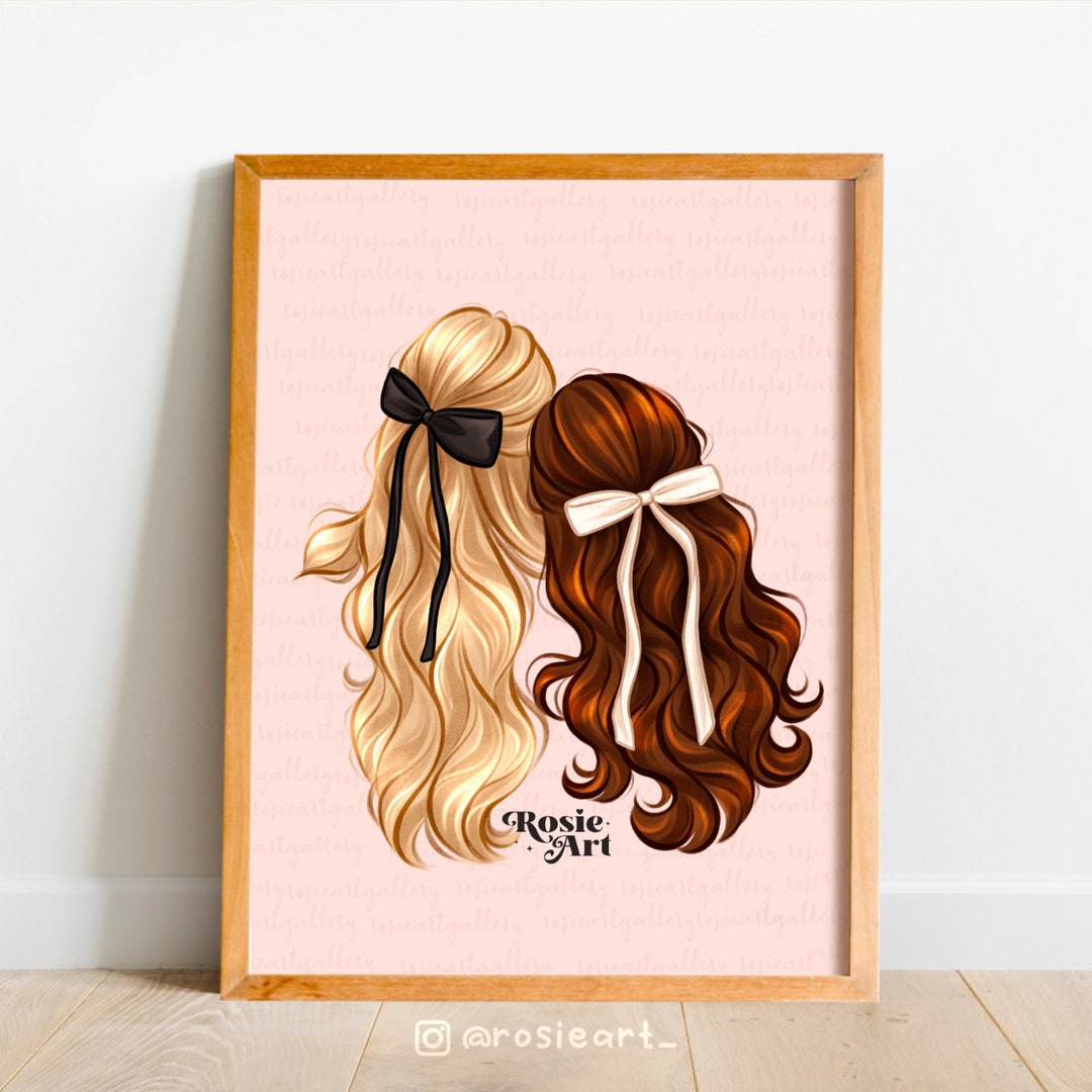 Sisters Art Print | Friendship Printable Art Decor |Y2K Digital Wall ...