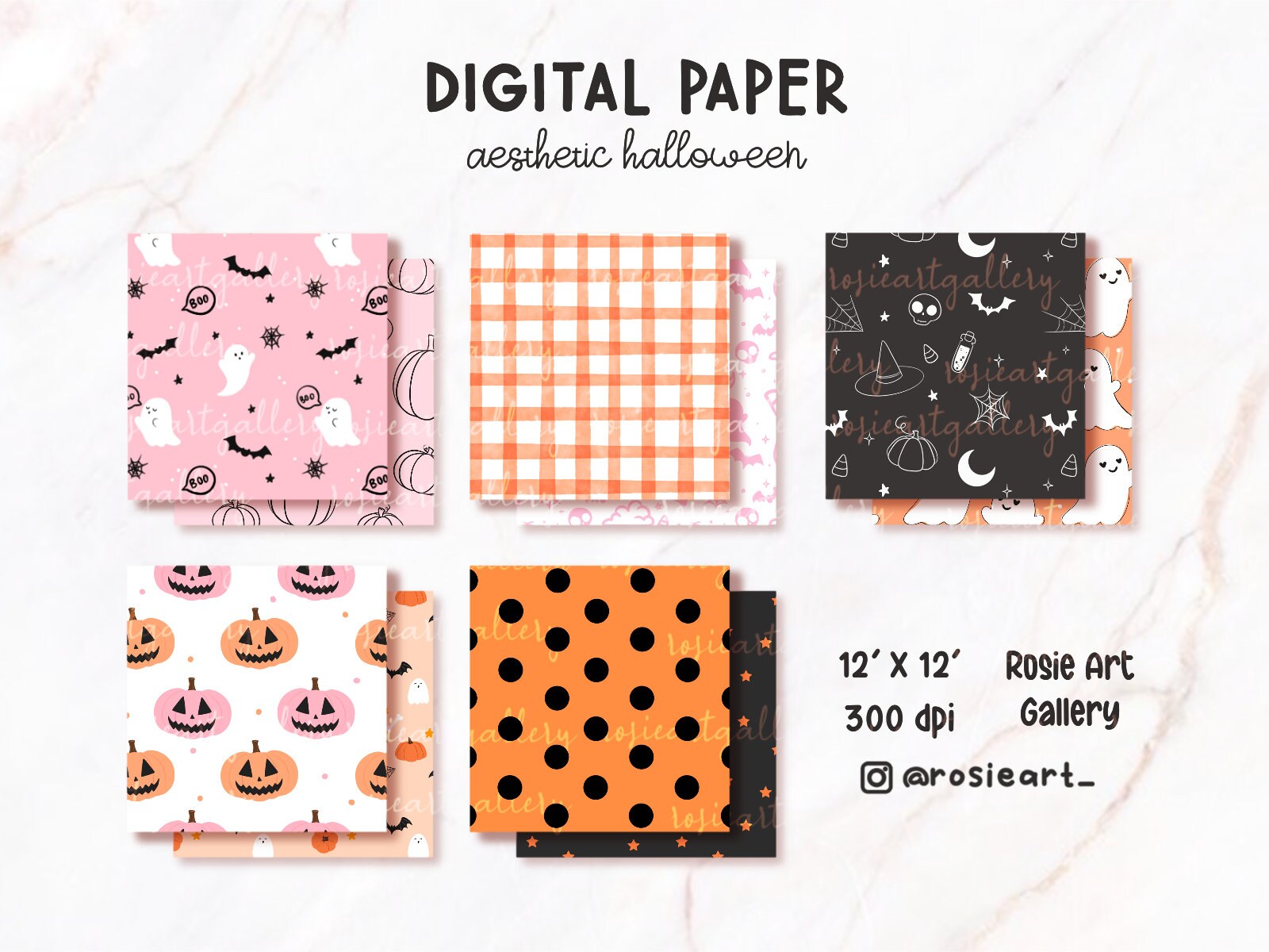 Aesthetic Halloween Digital Paper Scrapbook Papers Wallpaper - Etsy