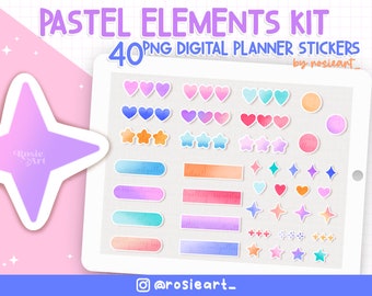 DIGITAL STICKERS Set for Digital Planner Clip Art Goodnotes - Etsy