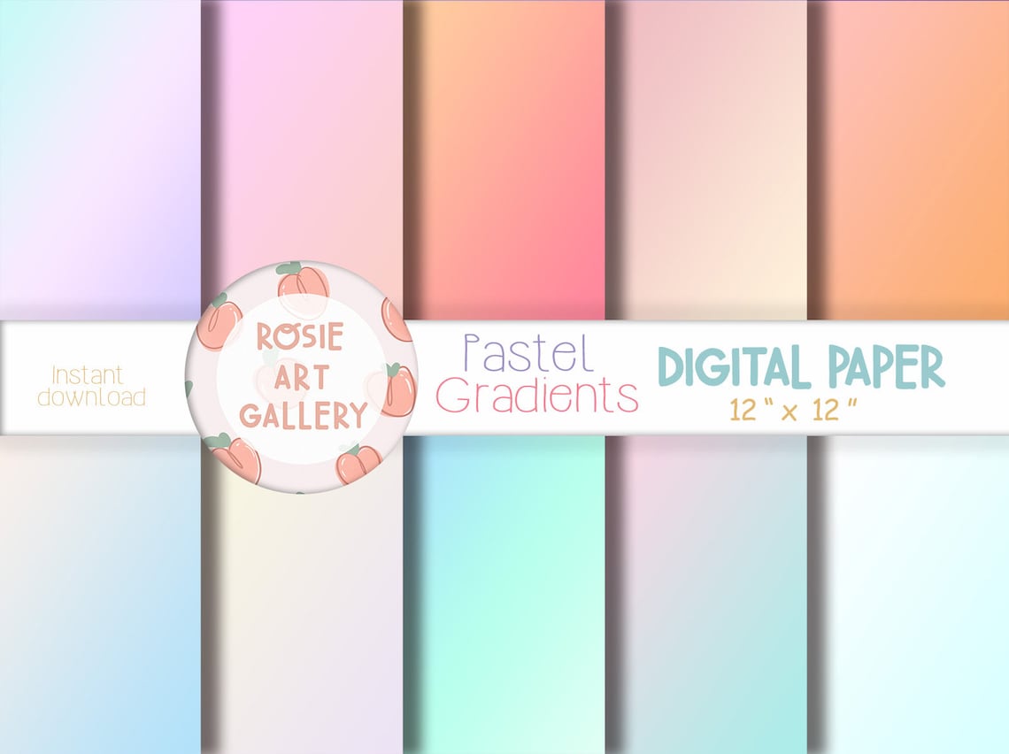 Digital Paper Pastel Clipart Pastel Gradient Digital Paper - Etsy
