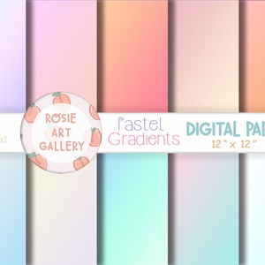 Digital Paper | Pastel Clipart | Pastel Gradient Digital Paper Patterns ...