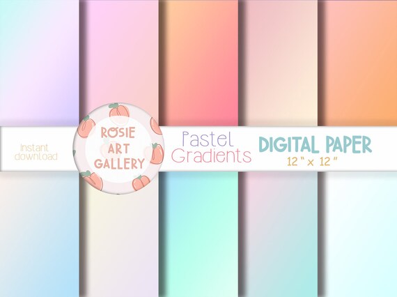 Digital Paper Pastel Clipart Pastel Gradient Digital Paper | Etsy