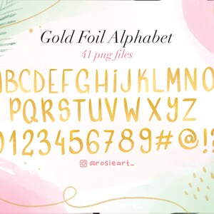 GOLD FOIL ALPHABET Clipart Digital Stickers Gold Foiled Digital ...