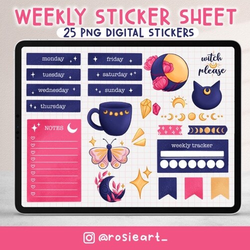 DIGITAL STICKERS Galaxy Glitter for Goodnotes Notability - Etsy