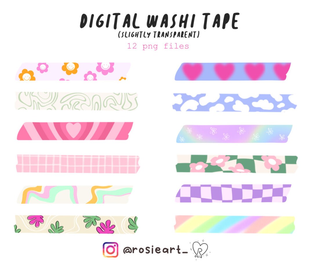 Y2K DIGITAL WASHI Tape | Retro Stickers | Retro Clip Art for Goodnotes ...