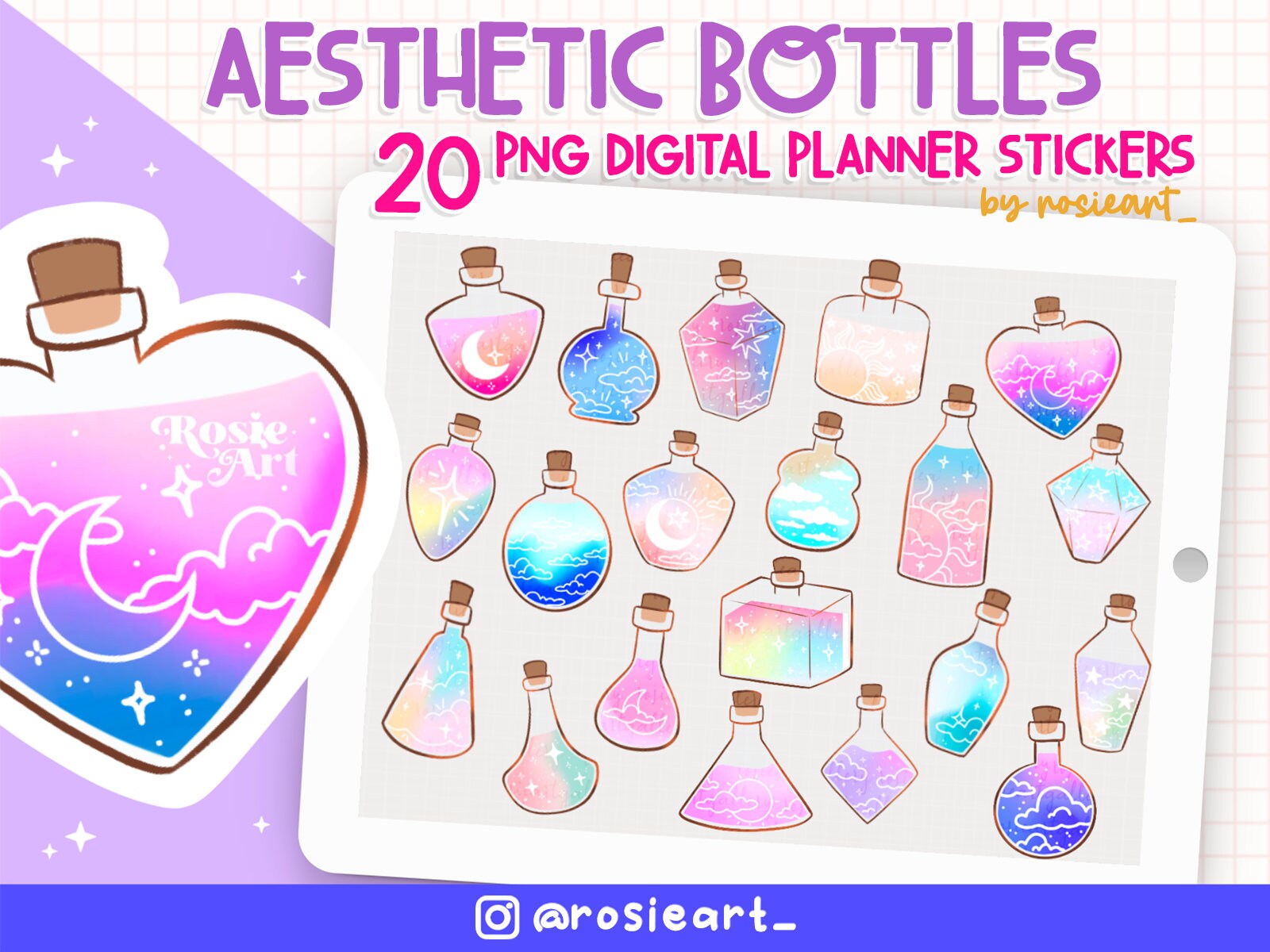 DIGITAL AESTHETIC CELESTIAL Stickers Set for Digital - Etsy