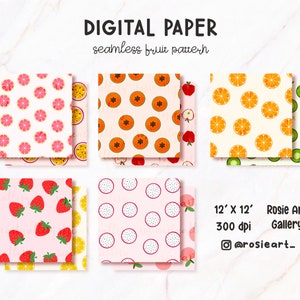 SEAMLESS FRUIT Digital Paper - Fruits Scrapbook Papers Wallpaper ...