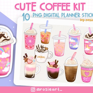 COFFEE LOVER DIGITAL Stickers Set for Digital Planner Cofee - Etsy