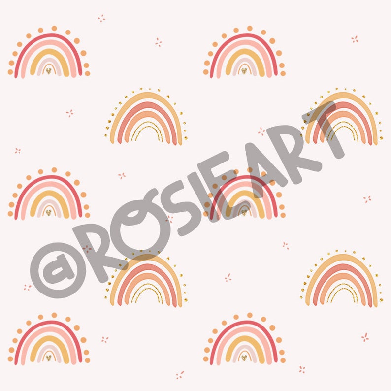 Digital Paper Rainbow Clipart Boho Rainbow Seamless - Etsy