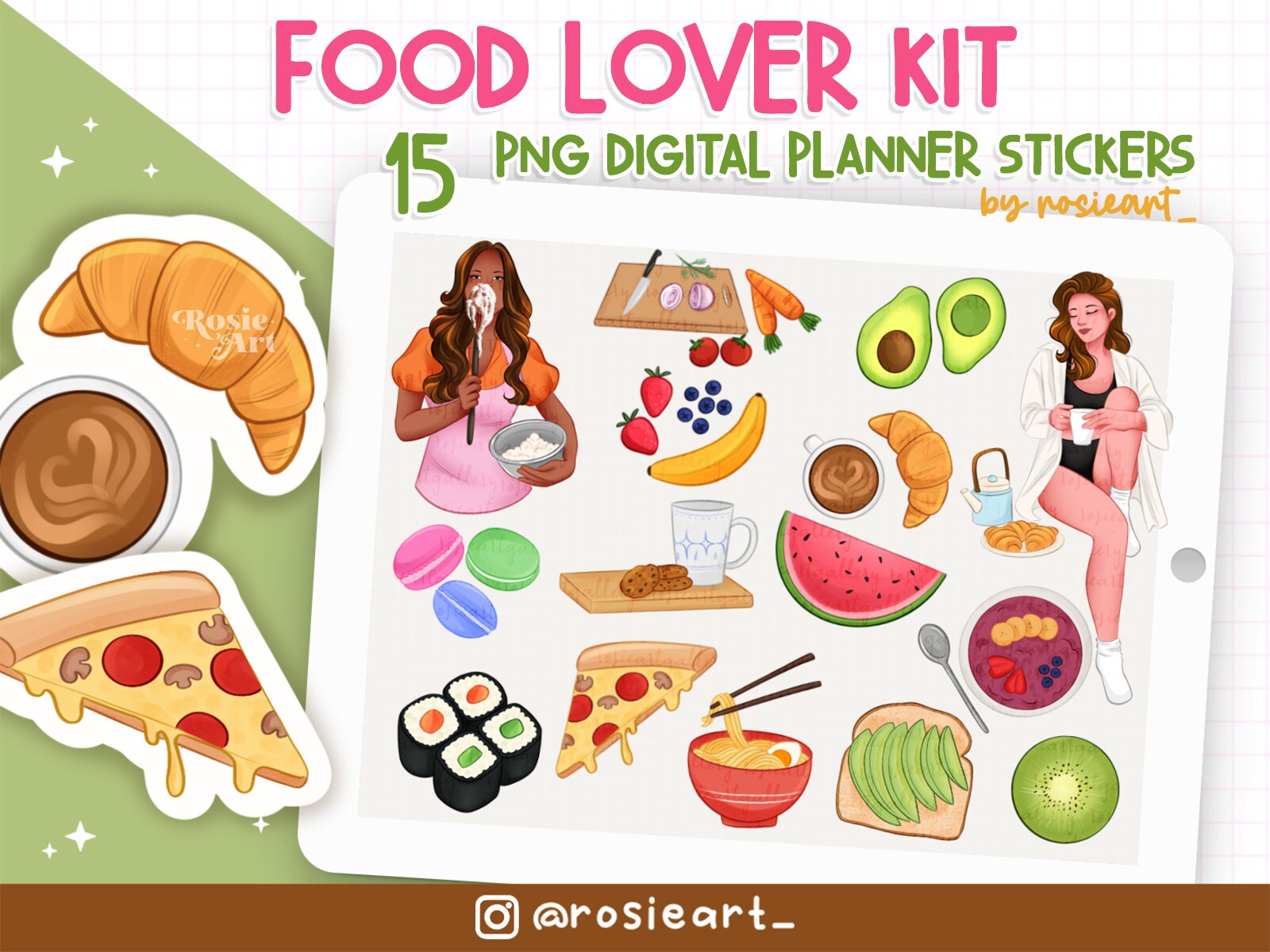 FOOD Digital Stickers for Goodnotes, Veggies Clip Art, Food Goodnotes ...