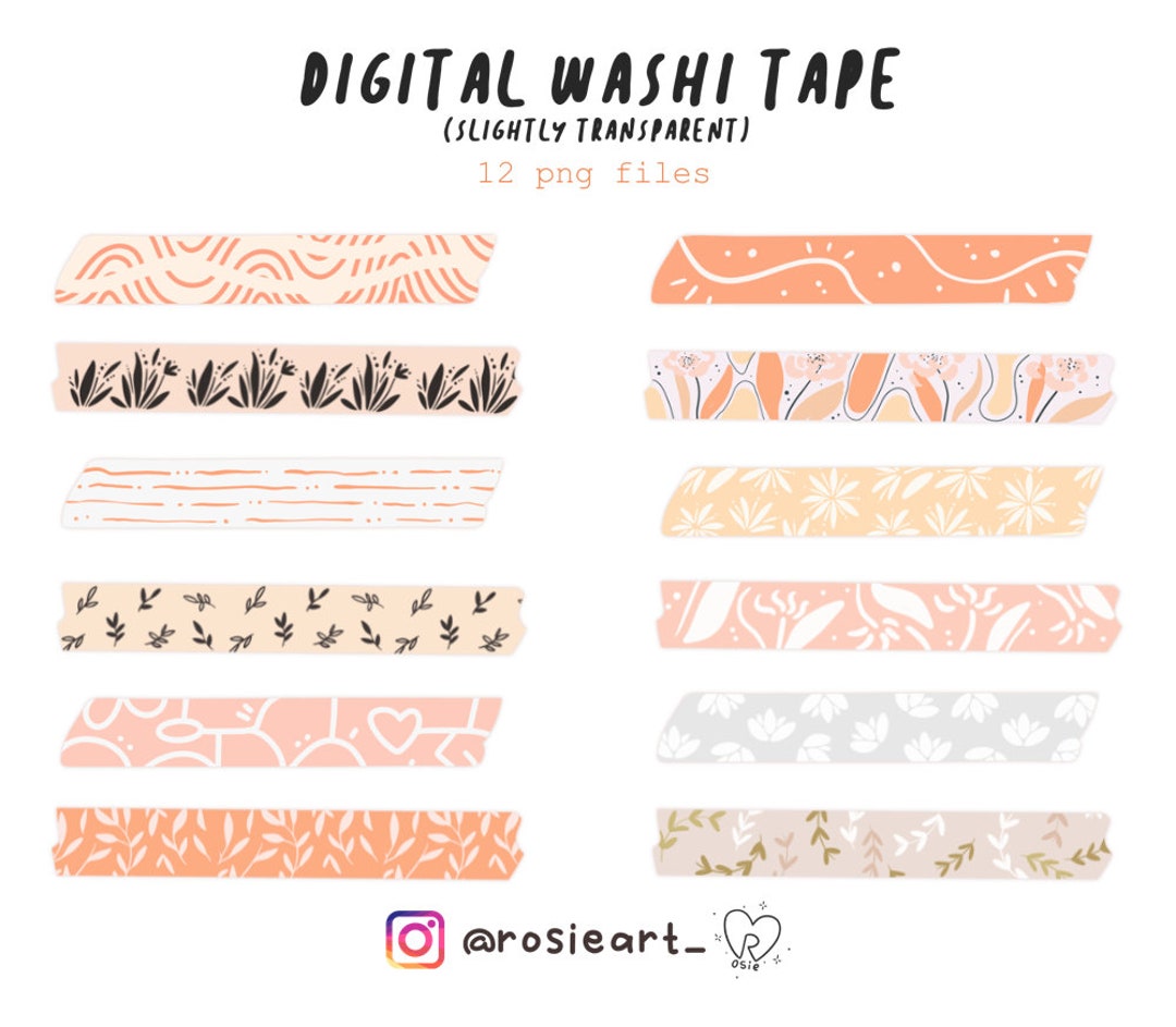 Digital Washi Tape Stickers | Washi Tape Clipart | for Goodnotes ...