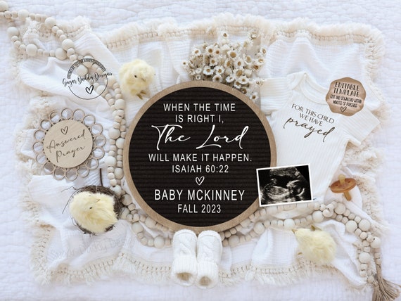 Pregnancy Announcement Scripture Digital \ Gender Neutral \ Spring ...