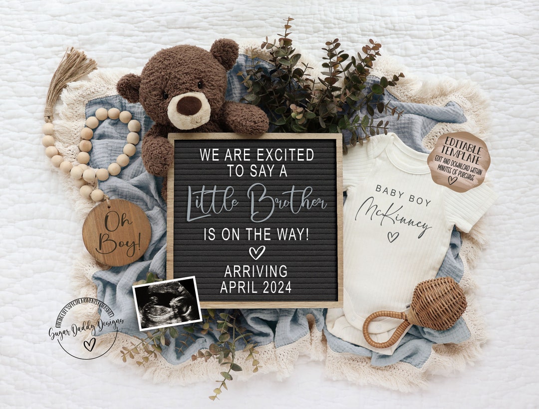 Baby Brother Digital Pregnancy Announcement It's a Boy - Etsy