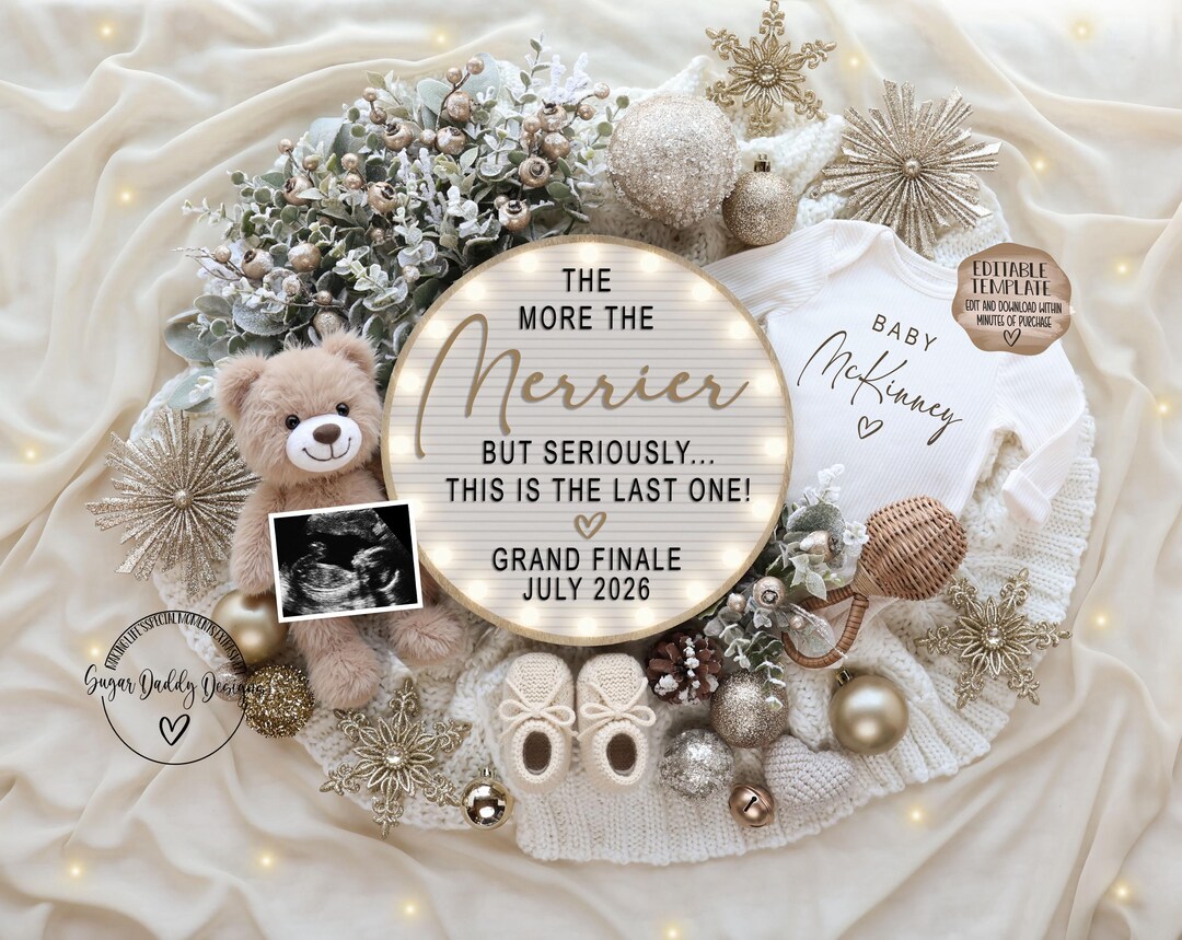 Funny Christmas Pregnancy Announcement: Last One, Grand Finale (digital ...