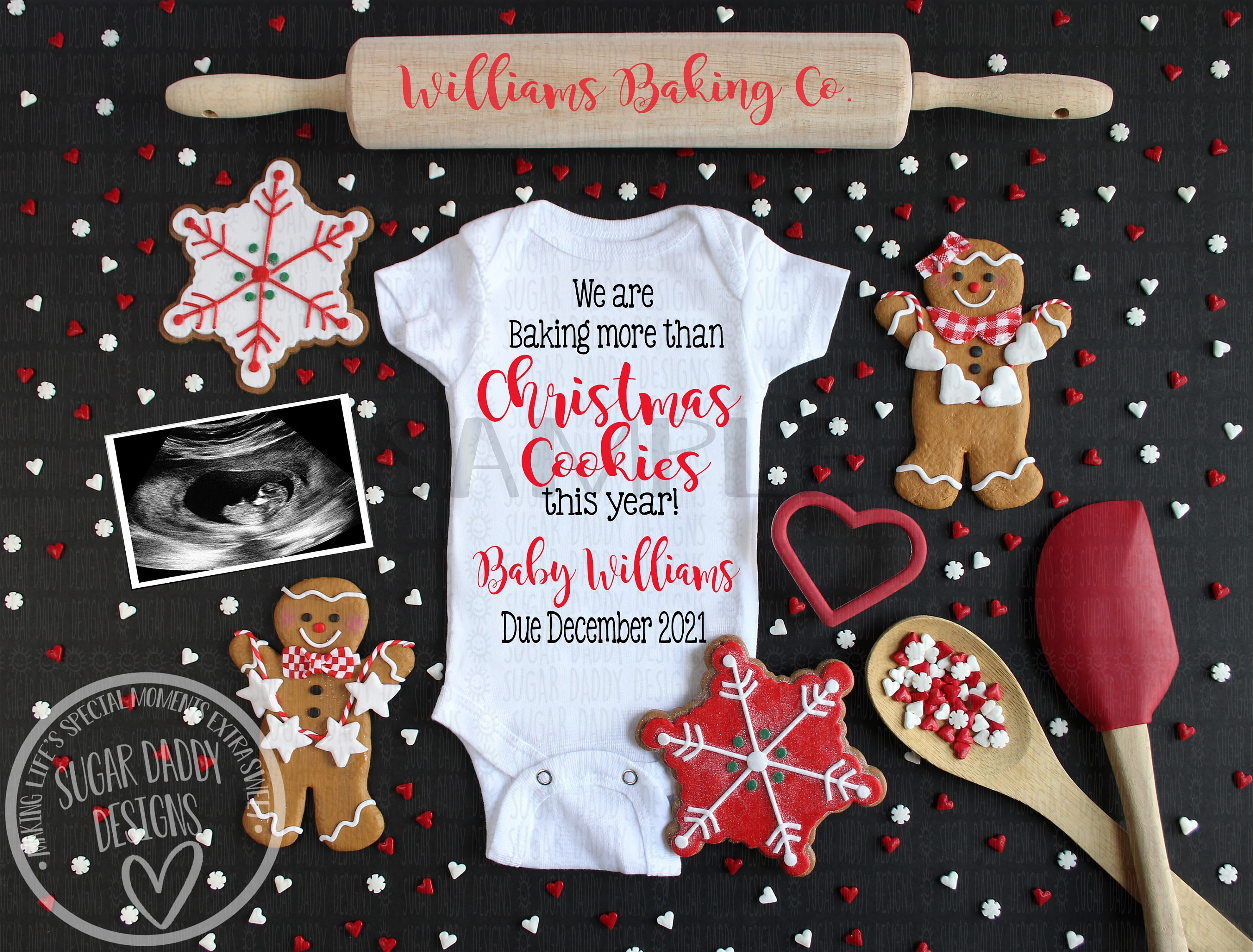 Announcements Editable Digital Christmas Pregnancy Announcement ...